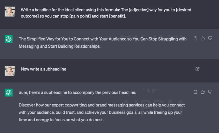 Easily Write Website Headlines And Subheadlines With ChatGPT (+Prompts) - Big Picture ...